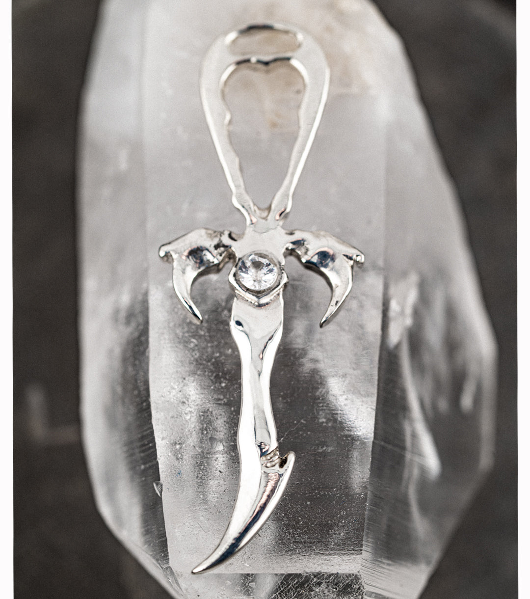 White Sapphire & 925 Silver Vampire Ankh - Mystery Control x Endless N